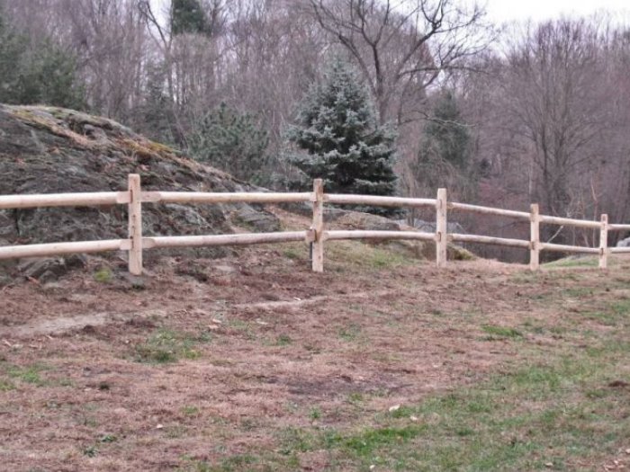 Round Cedar Post & Rail Style Wood Fences | Campanella Fence - Mahopac ...